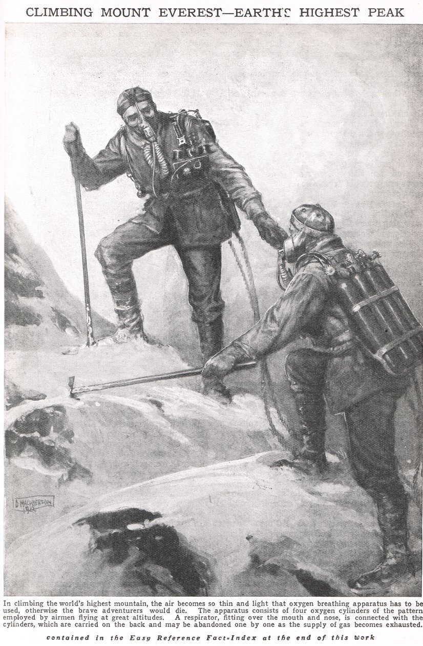 Climbing Mount Everest, illustration from Newnes Pictorial Book of Knowledge, c.1920
